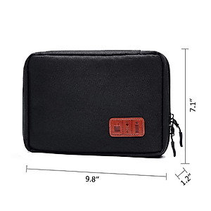 Rinvanic Electronic Cable Organizer Bag, Waterproof Travel Accessories Carry Cases Portable Cord Organizer Bag for Cable, Charger, Phone, USB, SD Card with 8pcs Cable Ties