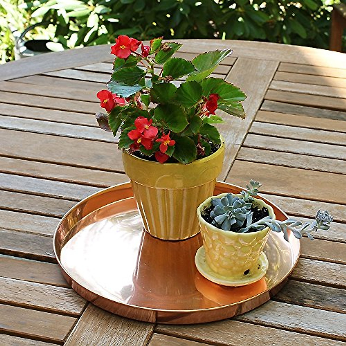 Achla Designs TRY-R12 12 inch Copper Round Tray, 12-inch