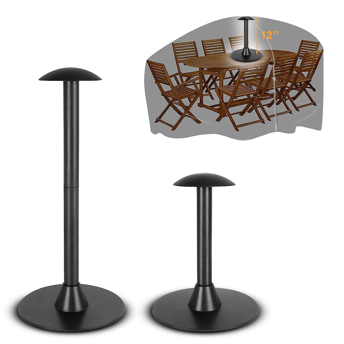 TBTeek Outdoor Patio Furniture Set Covers Support Pole System, Adjustable Pole System for 12'' or 20'' inch, Prevent Water Pooling and Collecting Debris, Fits All Patio Furniture Set Covers