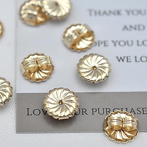 5 Pair 14K Gold Filled Swirl Design Earring Back Jewelry Findings for DIY Jewelry Making 5.0x5.2mm(Small)