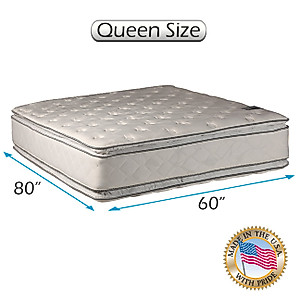 Dream Solutions USA Brand Double-Sided PillowTop Gentle Plush Mattress Only with Mattress Cover Protector Included - Fully Assembled, Orthopedic, Long Lasting Comfort (Queen 60"x80"x12")