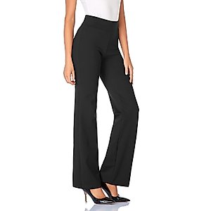 Tapata Women's 30'' High Waist Stretchy Bootcut Dress Pants Tall, Petite, Regular for Office Business Casual Black,M