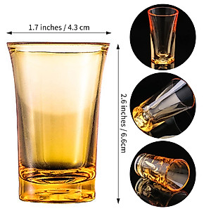 Macepason 12 Pieces Shot Glasses with 4 Colors 1.2 Ounce Acrylic Shot Glasses Set Plastic Shot Glasses 1.2oz for Tequila, Shooter, Cocktail, Spirits and Liquors