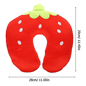 KALLORY Cartoon Office Pillow pp Cotton Travel Pillow Cervical Pillow nap Pillow Strawberry Cute Korean Version Soft to Sleep Travel u Shaped Pillow Neck pad Airplane Portable Neck Pillow