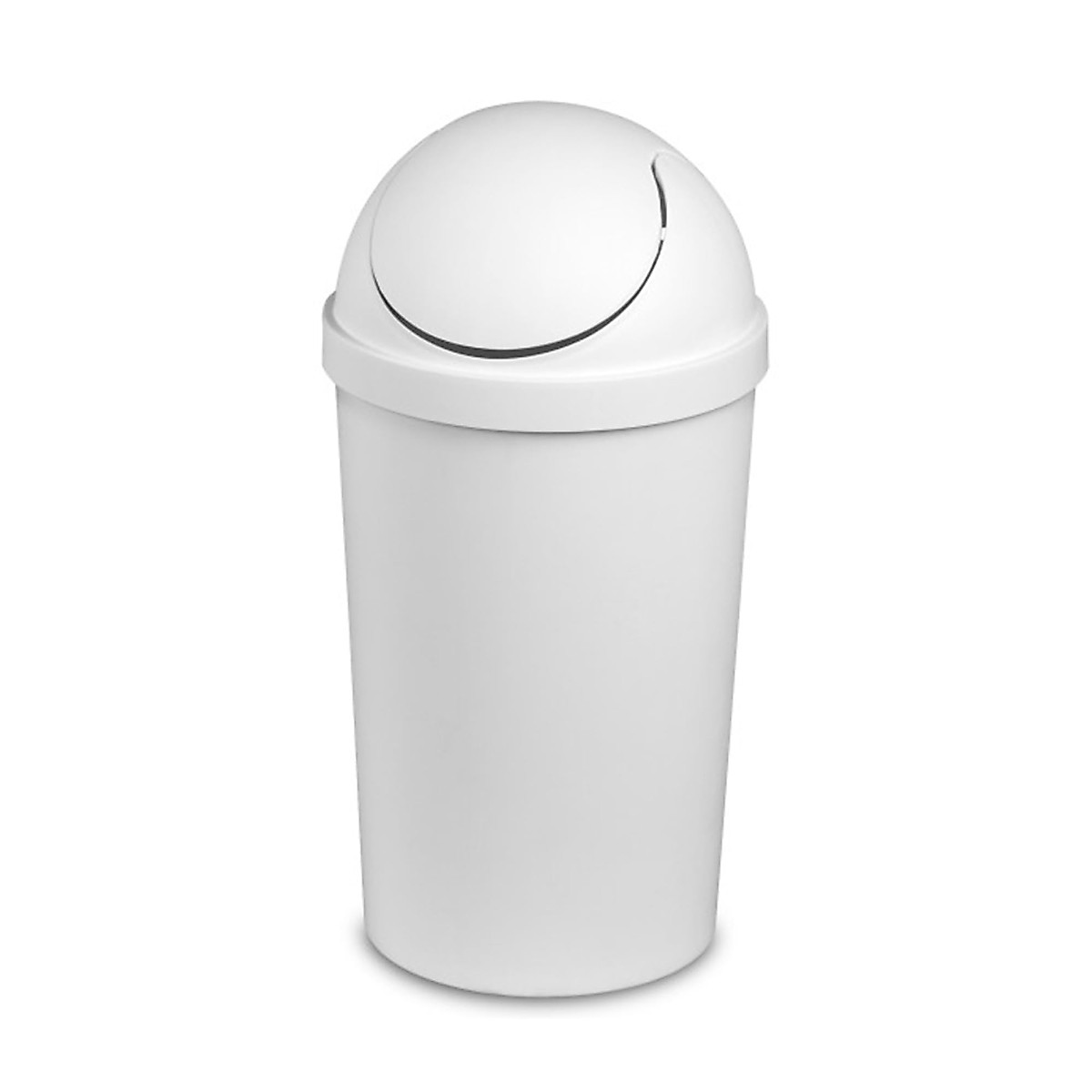 Sterilite 10838006 3 Gallon/11.4 Liter Round SwingTop Wastebasket, White, 6-Pack