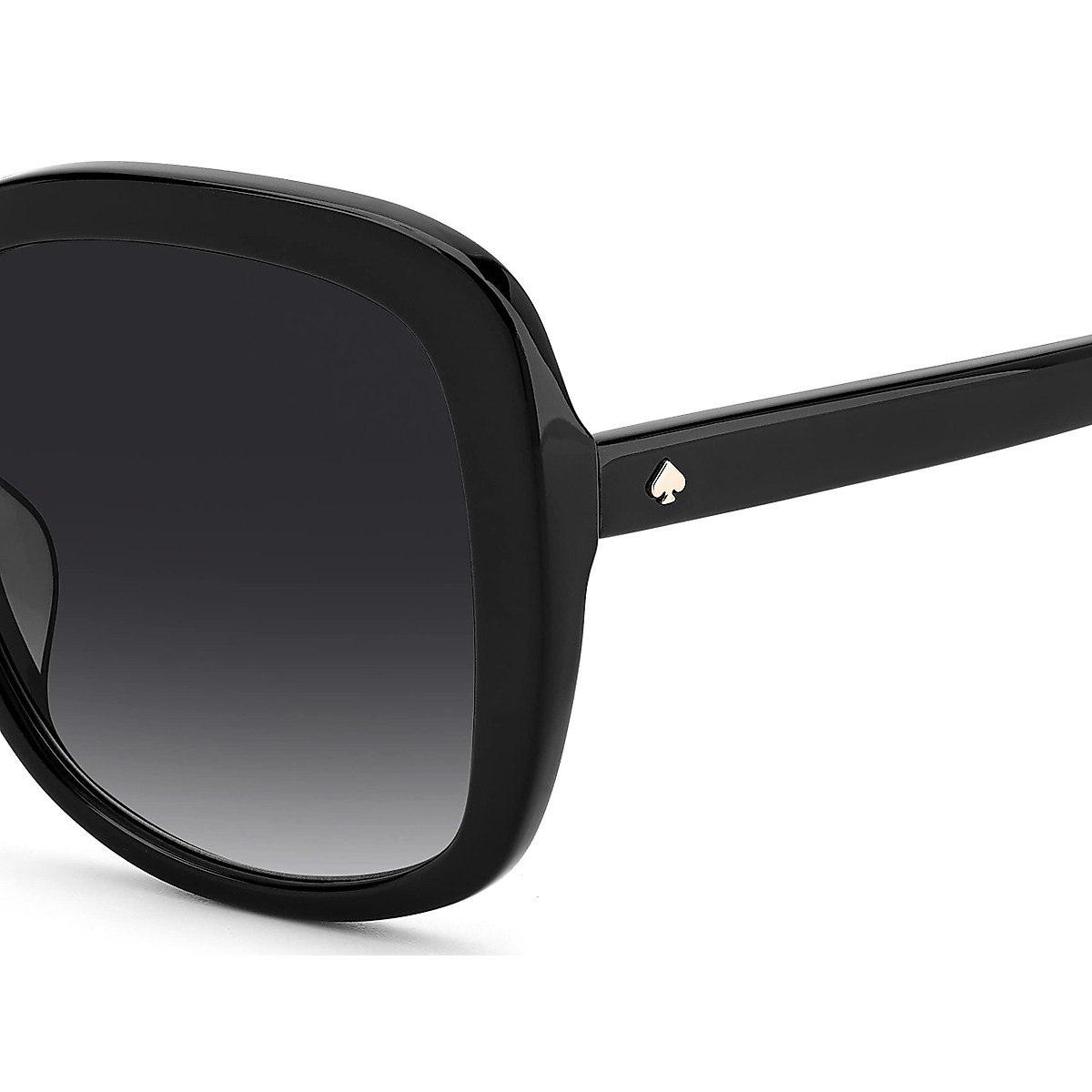 Kate Spade New York Women's Wenona/G/S Square Sunglasses, Black/Gray Shaded, 56mm, 22mm