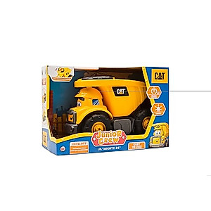 CAT Construction Toys, Junior Crew Lil' Movers Remote Control Truck, RC Car + Dump Truck, Working Headlights, with Child Friendly Controller