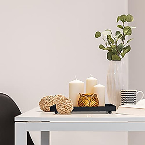 Aglary Rectangle Black Matte Metal Tray, Suit for Candle Holder, Vanity Decor Projects, Bathroom Toilet Tank Tray, Perfume or Jewelry Storage, and Coffee Table Centerpiece