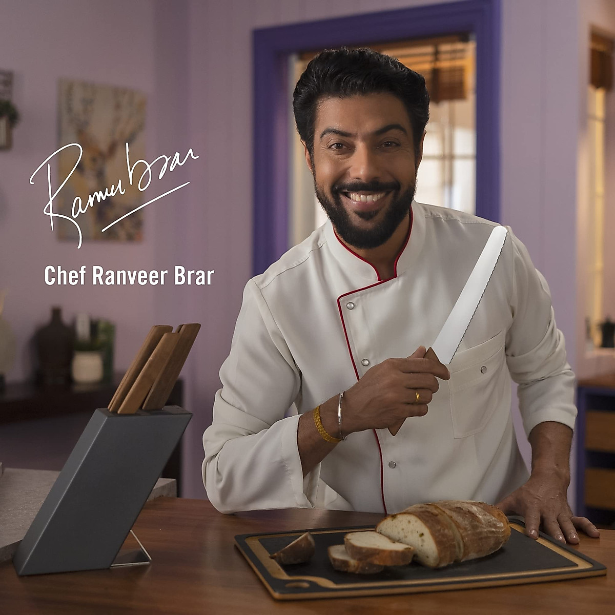 Victorinox Swiss Modern Bread & Pastry Knife - Serrated Bread Knife for Kitchen Accessories - Sharp Kitchen Knife for Cutting Sandwiches, Vegetables & More - Wavy Edge, Walnut Wood Handle, 8.5"