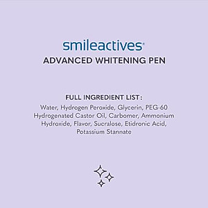 Smileactives Teeth Whitening Pen for White Smile, Fast Tooth Whitener and Stain Remover with Precision Brush Tip, Dental Quality Whitening Gel, Travel Pen, Easy to Use, Vanilla Mint Flavor, 2 Pack
