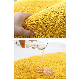 Reyox Plush Half Circle Area Rugs, Soft Fluffy Carpet, Non Slip Runner Rug for Entryway Living Room Bedroom Kitchen Bathroom Black 1.6 x 2.6 Feet