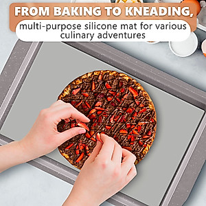 Baking Extra Large Silicone Mat - Grey Silicone Mats for Baking Cookie Baking Sheet Silicone Mat Kitchen Countertop Protector - Non Stick Baking Mat Kitchen Table Silicon Baking Mat Pastry Mat