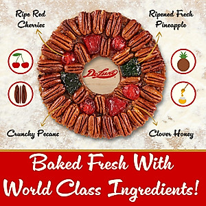 Collin Street Bakery DeLuxe Fruitcake - Handcrafted Fresh with Pecans, Pineapple, Papaya, Ripe Cherries, Raisins, & Honey - Giftable Collector's Tin - Baked in Texas Since 1896-8" - 102A