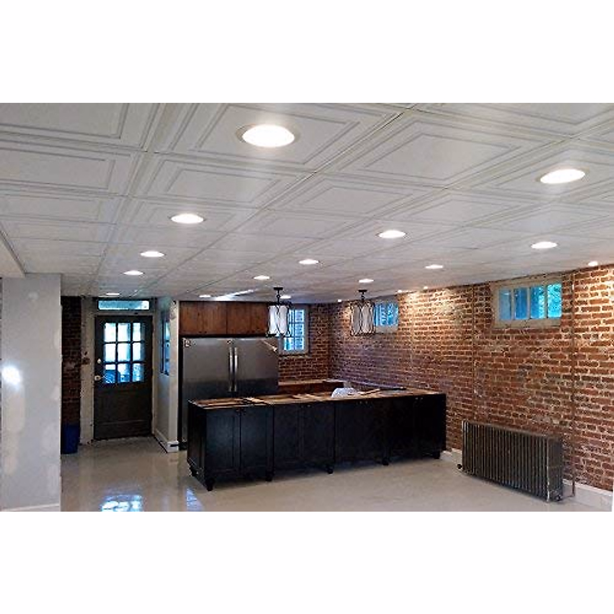 Ceilume 12 pc Stratford Ultra-Thin Feather-Light 2x4 Lay in Ceiling Tiles - for Use in 1" T-Bar Ceiling Grid - Drop Ceiling Tiles (12 Tiles, White)