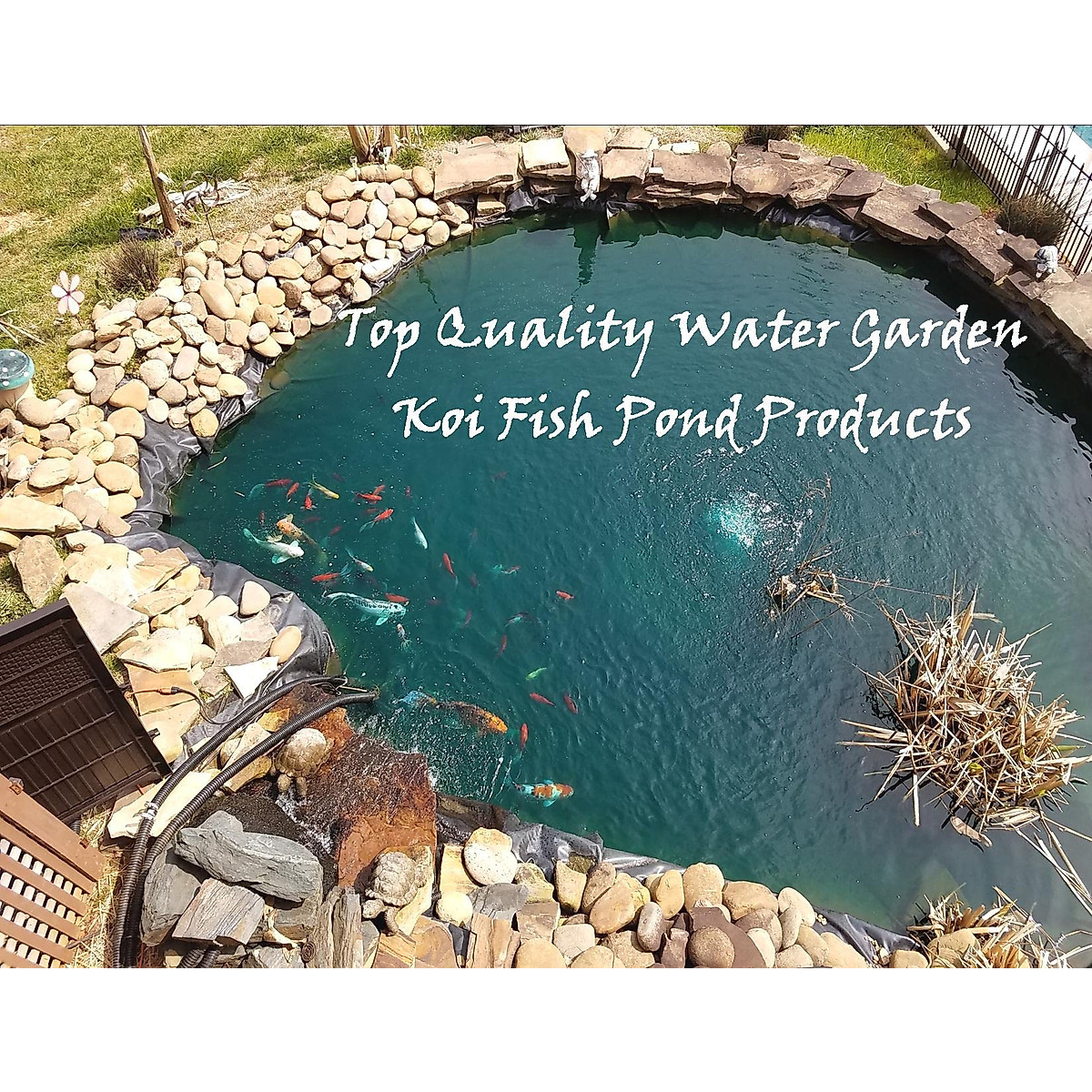 PondH2o Natural Stone Pond Liner, Decorative Water Garden Koi Fish Pond Lining Real Gravel 1.3 Feet x 16.5 Feet (0.4m x 5m), Backyard Pond Liner Border