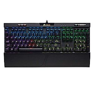 Corsair K70 RGB MK.2 Rapidfire Mechanical Gaming Keyboard - USB Passthrough & Media Controls - Fastest & Linear - Cherry MX Speed - RGB LED Backlit