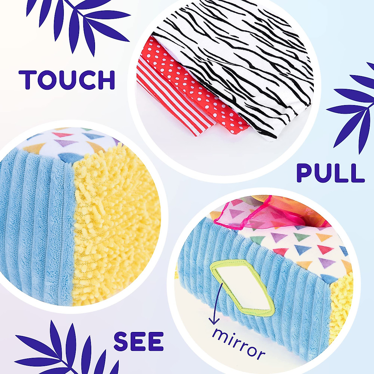 Lovebirds Montessori Sensory Baby Toy Tissue Box-Toddler Infant STEM Cognitive Development-Toddler-Juggling Scarves-Pull Along-Manipulative Preschool Learning Toys-Babies 6-12months