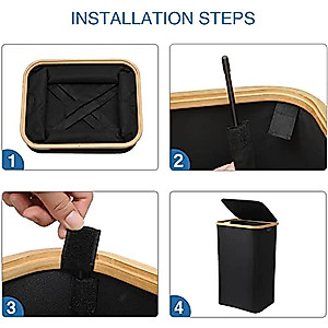 ACECHA 88L Bamboo Laundry Hamper with Lid, Collapsible Large Baskets with Lids | Handle, Water-proof Dirty Clothes Basket for Bedroom, Bathroom (Black)