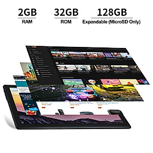 HHC Tablet 10 inch Android Tablets, 5G/2.4G WiFi Tablets with Touch Screen, Octa-Core Processor, 2GB+32GB Storage, HD IPS Display, 6000mAh Battery, Dual Cameras, GPS, Bluetooth 5.0 Black