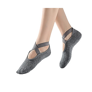 KEAIDO 6 Pairs Women Yoga Socks Non Slip Sticky Grip Accessories Thickened Sole for Pilates, Yoga, Barre, Dance Ballet, Barefoot Workout Sports Fitness Indoor Outdoor US Size 5-8.5