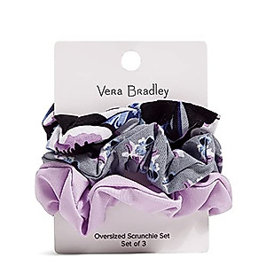 Vera Bradley Women's Scrunchie Hair Accessory Set, Plum Pansies, One Size