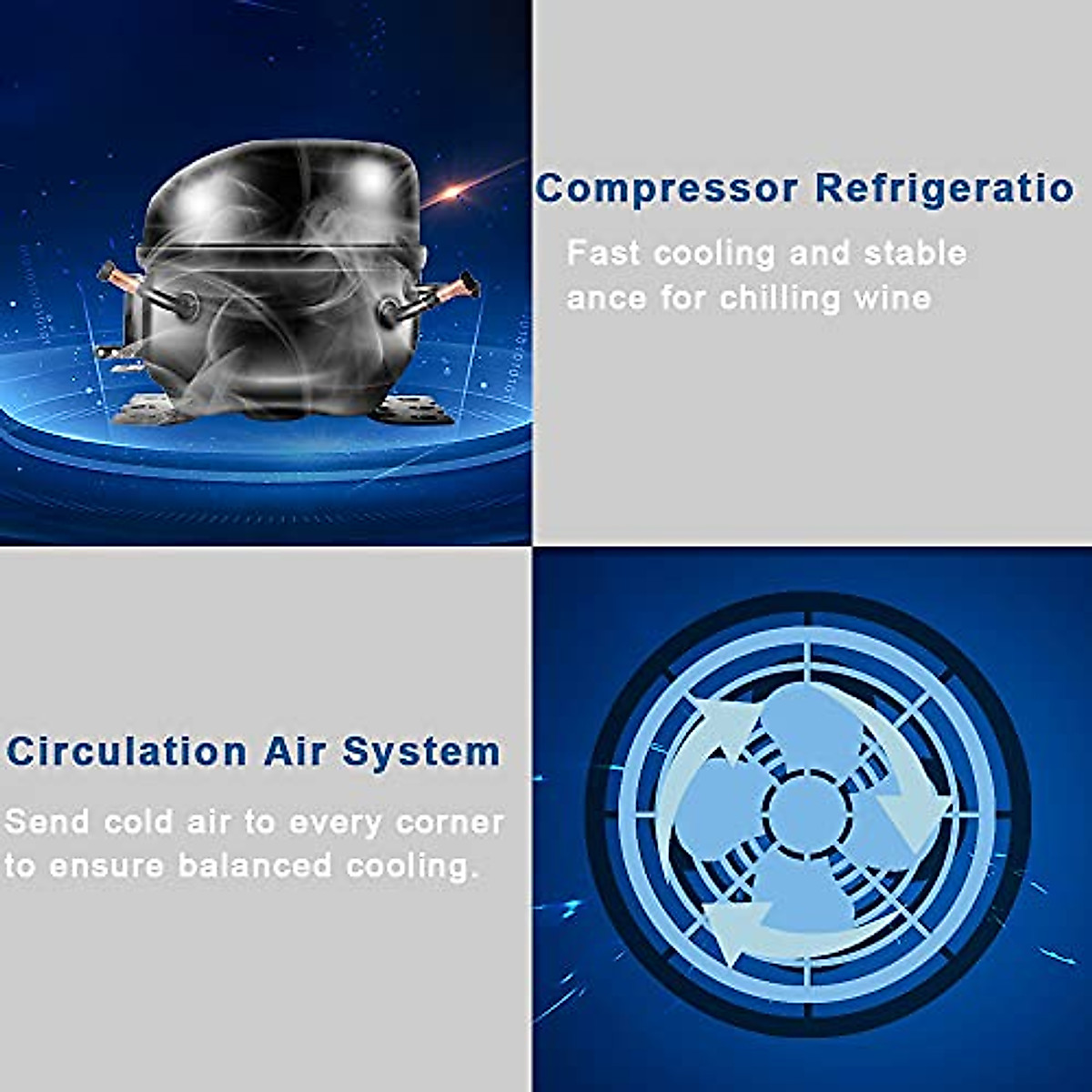 Winado 18 Bottle Compressor Wine Cooler Refrigerator w/Adjustable Temperature, Freestanding Compact Mini Wine Fridge with Digital Control & Removable Shelves