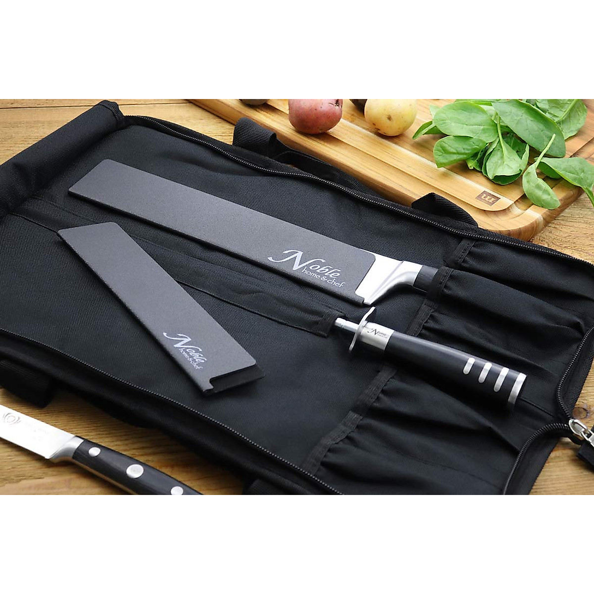 Noble Home & Chef 2-Piece Universal Knife Guards (12") are Felt Lined, More Durable, Non-BPA, Gentle on Blades, and Long-Lasting Knives Covers Are Non-Toxic and Abrasion Resistant!