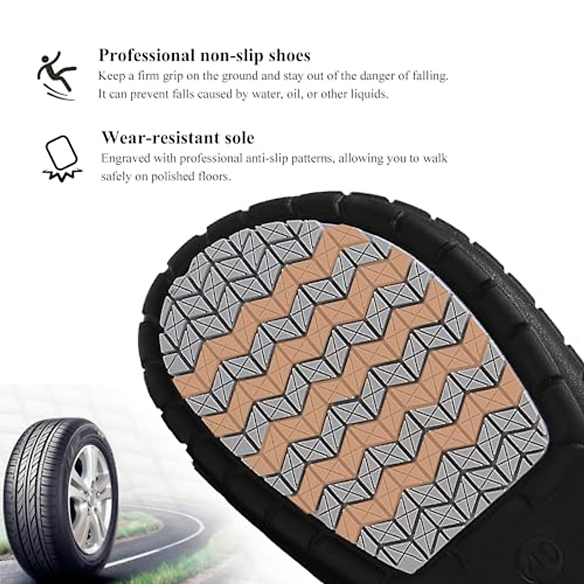 Haifago Men Non Slip Chef Shoes, Waterproof Oil Resistant Kitchen Work Clogs, Food Service Shoes for Restaurant Black