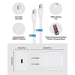 25W USB C Charger Super Fast Charging for Samsung Galaxy A04S A03S A02S Z Flip 4 Z Fold 3 A14 A13 A12 A53 S10 S20 S21 S22 S23 Ultra Google Pixel 7 6 Pro 6a, Android Phone Charger Type C Block Cable