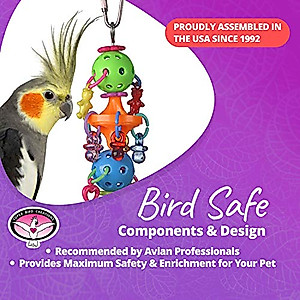 Super Bird Creations SB1083 Binky Bop Bird Toy, Medium Bird Size, 7.5" x 1.5"