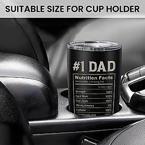 SANDJEST Daddy The Man The Myth The Legend Tumbler with Lid - 20oz Insulated Stainless Steel Mug - Coffee Mug for Sport Office Travel