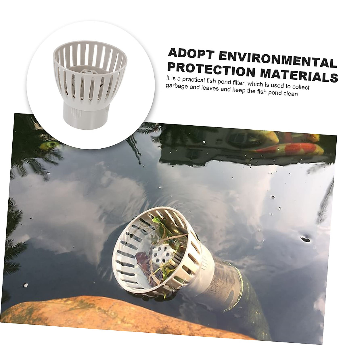 FONDOTIN 1 Pc Filter roof Drain Strainer Drain Pipe Fittings filtro para pecera Pool Sink Strainer Plastic Fish Bowl Pond Drain Cover Plastic Aquarium Skimmer abs Fish Tank Basket White