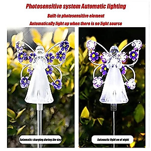 RYGRZJ LED Solar Angel Garden Light Outdoor Waterproof Lawn Lamp Decorative Landscape Yard Lamp Garden for Pathway L9S4 Patio Cemetery