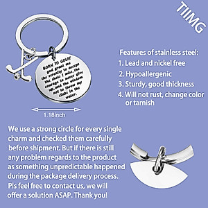 TIIMG Funny Golf Gift Golfer Gift Golfing Keychain Gift for Dad Grandpa Husband Boyfriend Golf Lover Gift Golf Cart Keychain