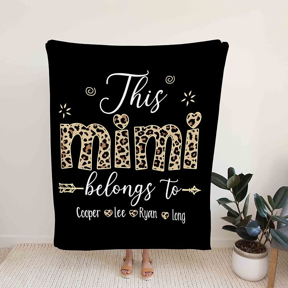 Custom Christmas 2022 Gifts Christmas Blanket for Mimi Blanket Grandparents Blanket Grandma Blanket Grandmother Blanket Personalized Name Blanket Family Blanket Mimi Gifts for Christmas