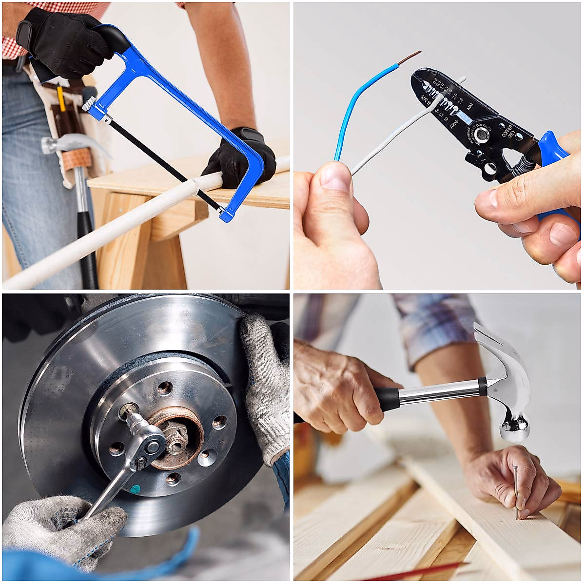 Prostormer 198-Piece General Household Hand Tool Set, Multi-Purpose Basic Home Repair Tool Kit with Wide Mouth Open Storage Tool Bag for DIY and Home Maintenance