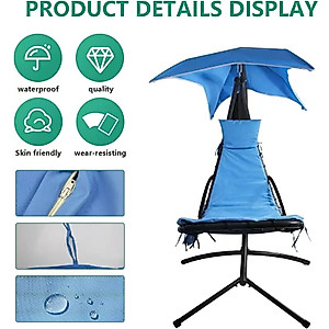 BASANOB Outdoor Hanging Lounge Chair Replacement Cushion Cover and Umbrella Fabric, Patio Curved Chaise Hammock Floating Swing Chair Pads (Cushion Not Included) (Coffee)