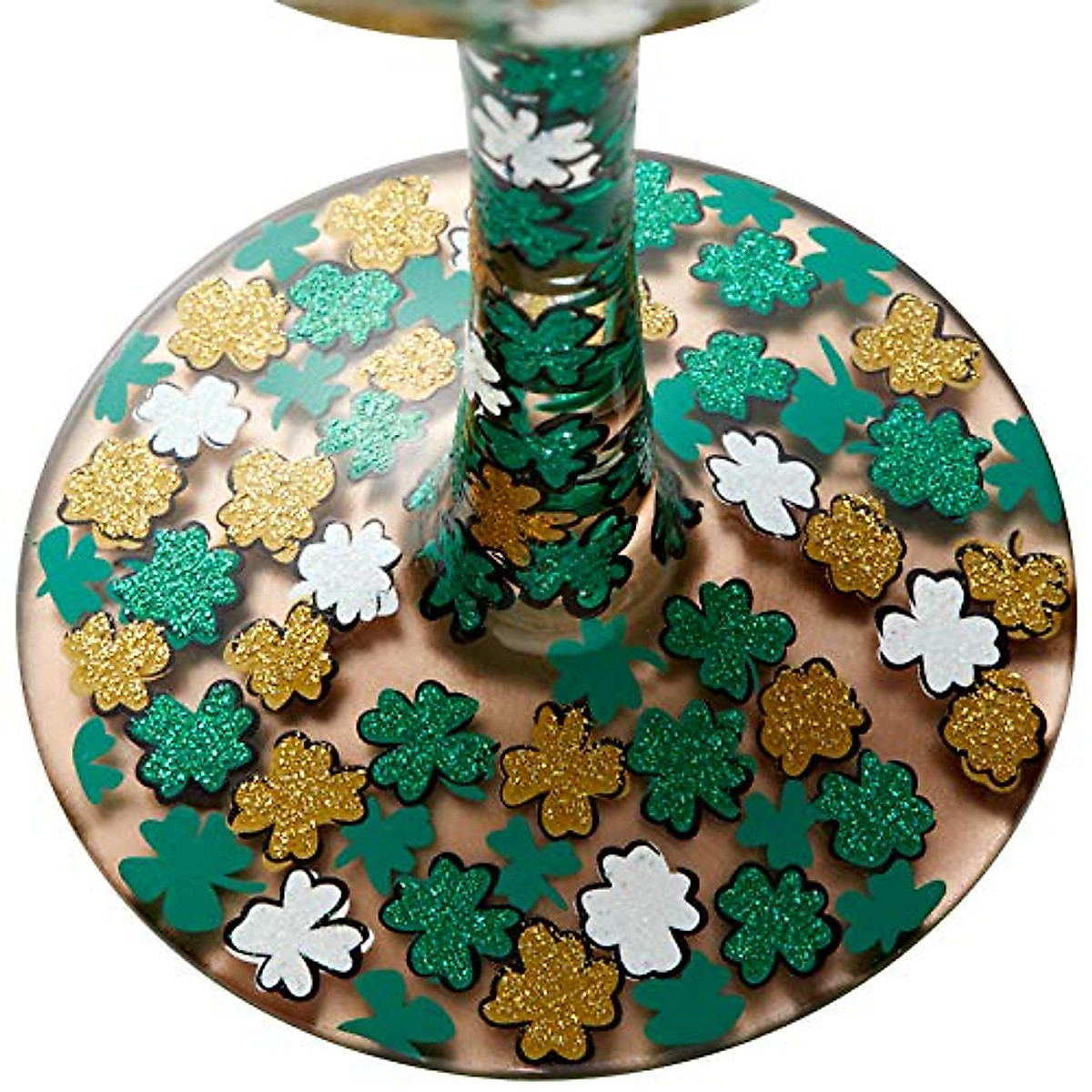 Enesco Designs by Lolita Shamrock Hand-Painted Artisan Wine Glass, 1 Count (Pack of 1), Multicolor