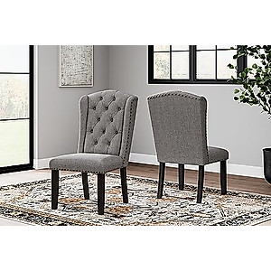Signature Design by Ashley Jeanette Modern Tufted Dining Upholstered Side Chair, Set of 2, Gray
