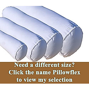 Pillowflex Bolster Pillow - 10" x 48" - Plush Polyester-Filled Insert for Decorative Shams - Comes in a Poly-Cotton Shell - Odorless, Lint, and Dust-Free, No Lumps Stuffing for Pillows (White, Round)