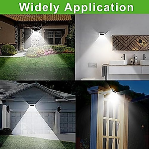 MMXIANG Solar Motion Sensor Lights Outdoor, 120-LEDs Solar Security Lights 3 Lighting Modes IP67 Waterproof Solar Fence Lights with 270°Wide Angle for Front Door, Yard, Garage, Deck - 4Pack