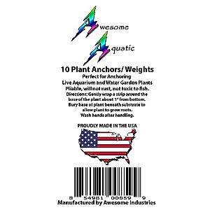 Plant Anchors/Weights Strips Lead Ribbon Live Plants Awesome Aquatic Weight Anchor Aquarium (10 Pack Strips)