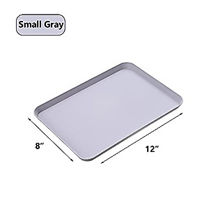 LtyTz 3 Pack 8 x 12 Inch Plastic Tray Blue - Restaurant Grade Non-Slip Tray Excellent for Weddings, Buffets, Birthday, Coffee Table, Kitchen & More