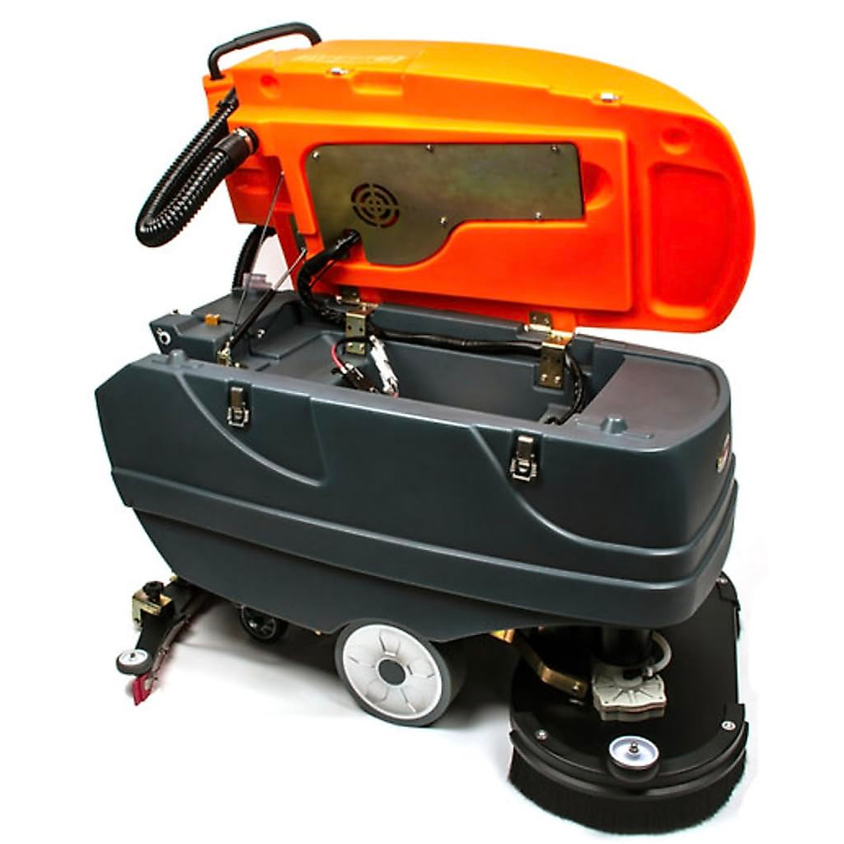 SUNMAX RT120 34" Self-Propelled Commercial Floor Scrubber Machine - 33-Gal Tank, Dual Brushes, Battery Powered, High Efficiency for Large Areas