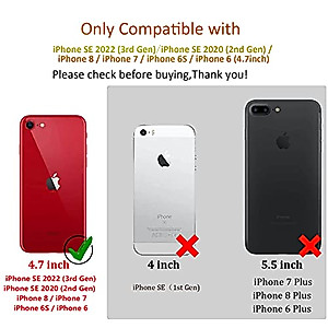 Moment Dextrad for iPhone SE 2022 Case Wallet,iPhone 8/7 Case,SE 2020 Case,6/6S Case,[Kickstand][Wrist Strap][Card Holder Slots] PU Leather Protective Folio Flip Cover (Blue)