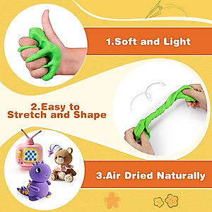 Modeling Clay Kit - 50 Colors Air Dry Ultra Light Magic Clay, Safe and Nontoxic, Great Gift for Kids Age 3-12 Year Old