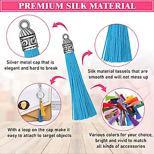 Tassels for Jewelry Making, Caffox 120PCS Keychain Tassel Charms Bulk, Silky Handmade Tassels for Earrings Bracelets Necklaces and DIY Craft