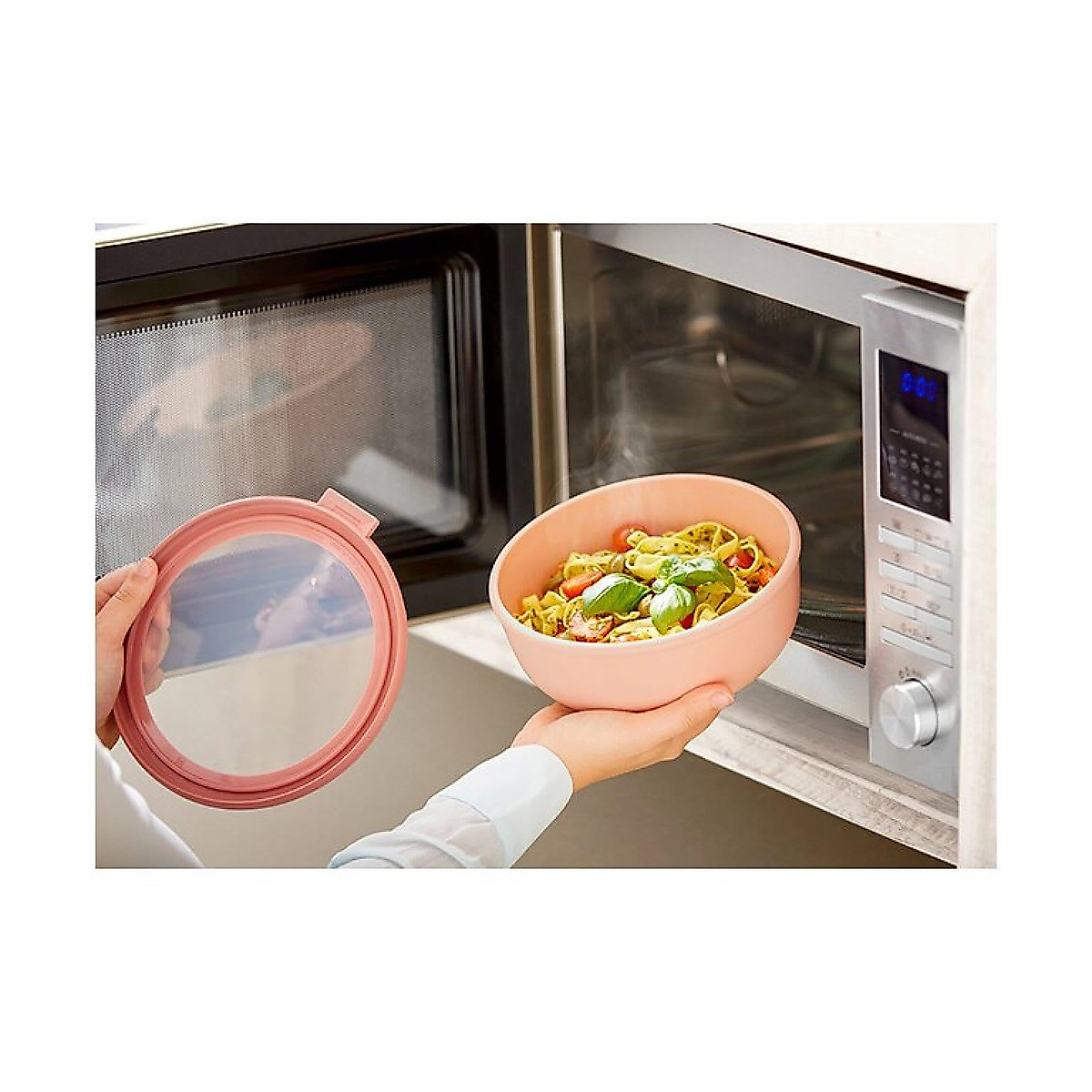 Mepal – Multi Bowl Cirqula 3-Piece Set – Food Storage Container with Lid - Suitable as Airtight Storage Box for Fridge & Freezer, Microwave Container & Servable Dish - 500, 1000, 2000ml - Nordic Sage