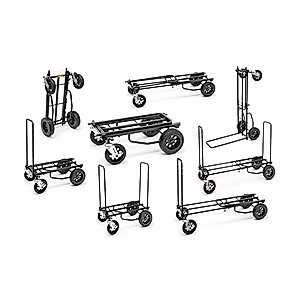Rock-N-Roller R12STEALTH (All Terrain Stealth) 8-in-1 Folding Multi-Cart/Hand Truck/Dolly/Platform Cart/34" to 52" Telescoping Frame/500 lbs. Load Capacity, Black