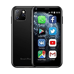 SOYES XS11 3G Mini Smartphone 2.5Inch WiFi GPS China Mobile RAM 1GB ROM 8GB Quad Core Android Cell Phones 3D Glass Slim Body HD Camera Dual Sim Google Play Cute Smartphone (Black)
